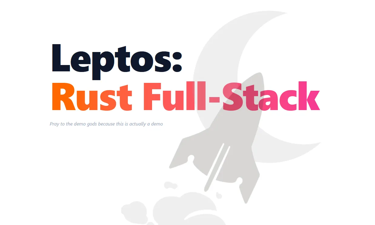 Full stack with Rust: axum + leptos + tailwind.css